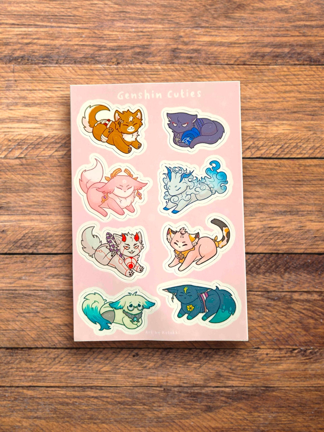 Stickers Sheet - Genshin Impact Cuties, Vinyl Stickers, Yae Miko ...
