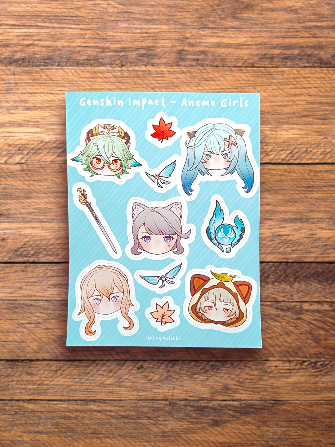 Stickers Sheet - Genshin Impact Anemo Girls, Sucrose, Faruzan, Lynette ...