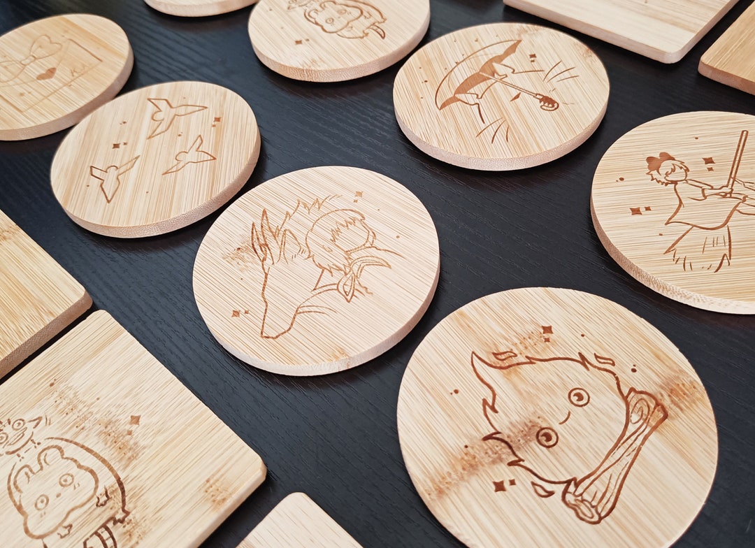 Wooden Coasters | Cute Anime & Japan Inspired, Unique Gift, Gift for ...