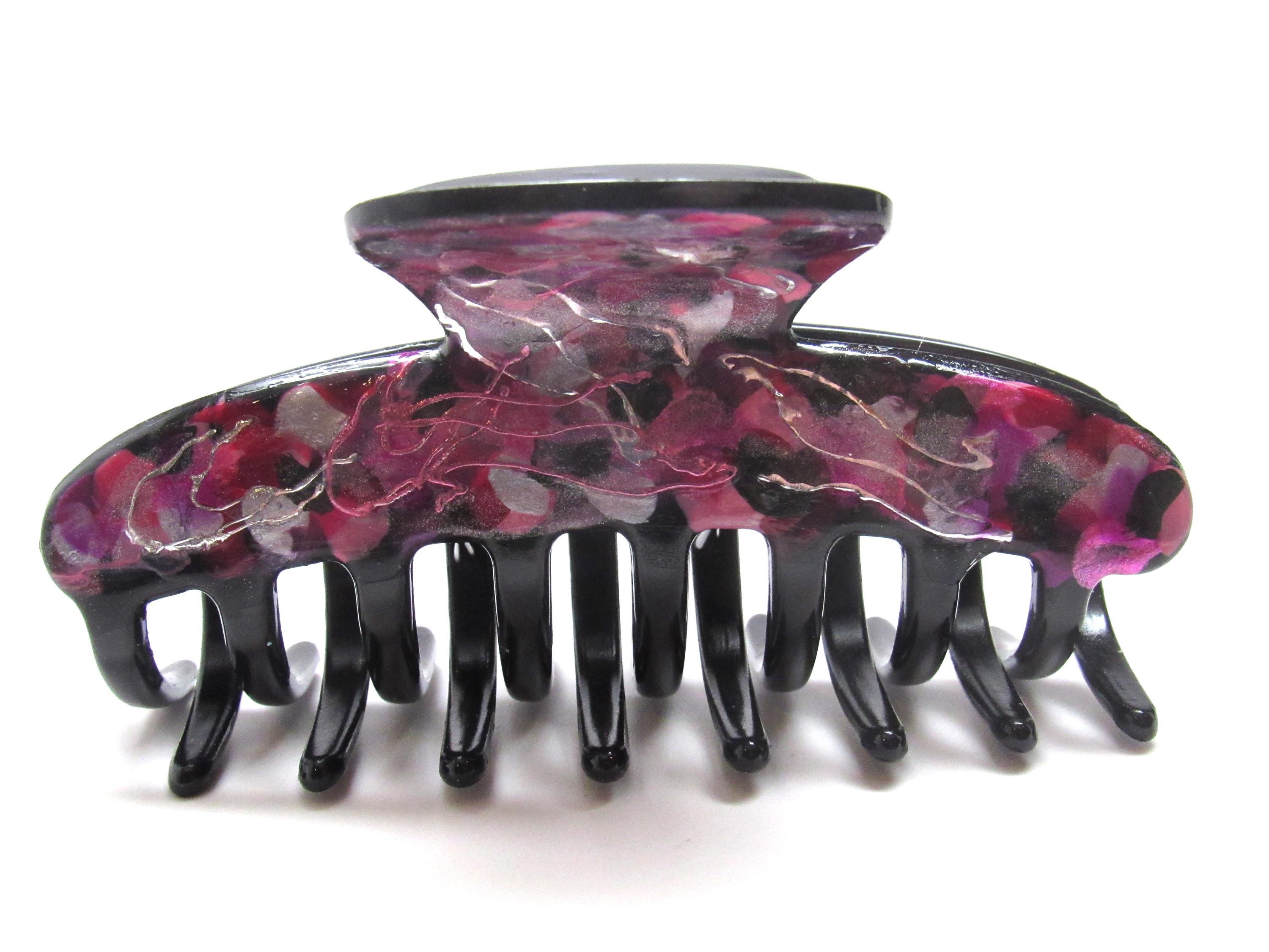 Wearable Art Hand Painted Pink and Purple Hair Clip One of a Kind - Etsy