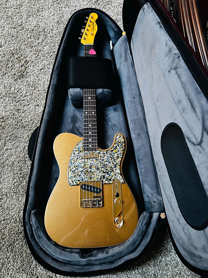 Hand Painted Metallics and Black Cosmos Custom Pick Guard for Fender ...