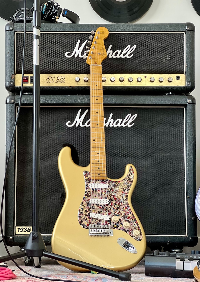 Fender Stratocaster Black, Purples Gold & Chrome Colors One of a Kind ...