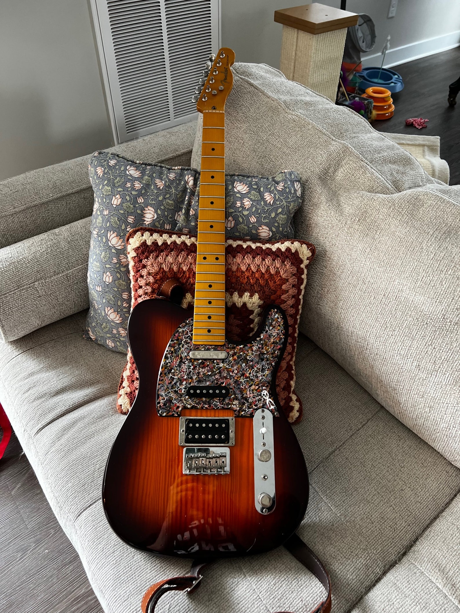 Fender Stratocaster Black, Silver, Gold, Blue, Teals One of a Kind Hand ...