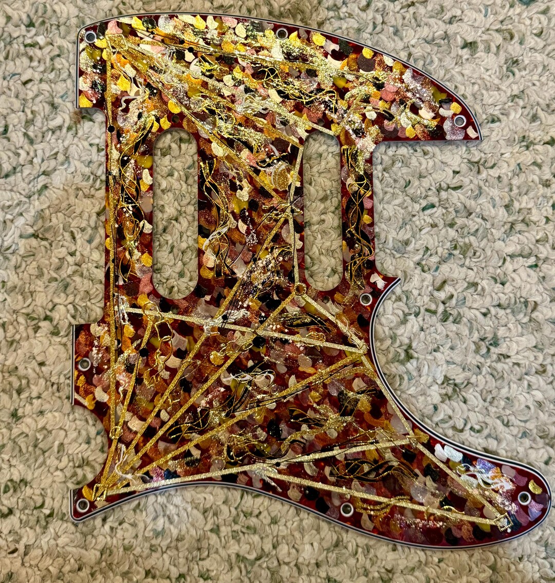 Hand Painted Metallics and Reds Custom Pick Guard for Fender Telecaster ...
