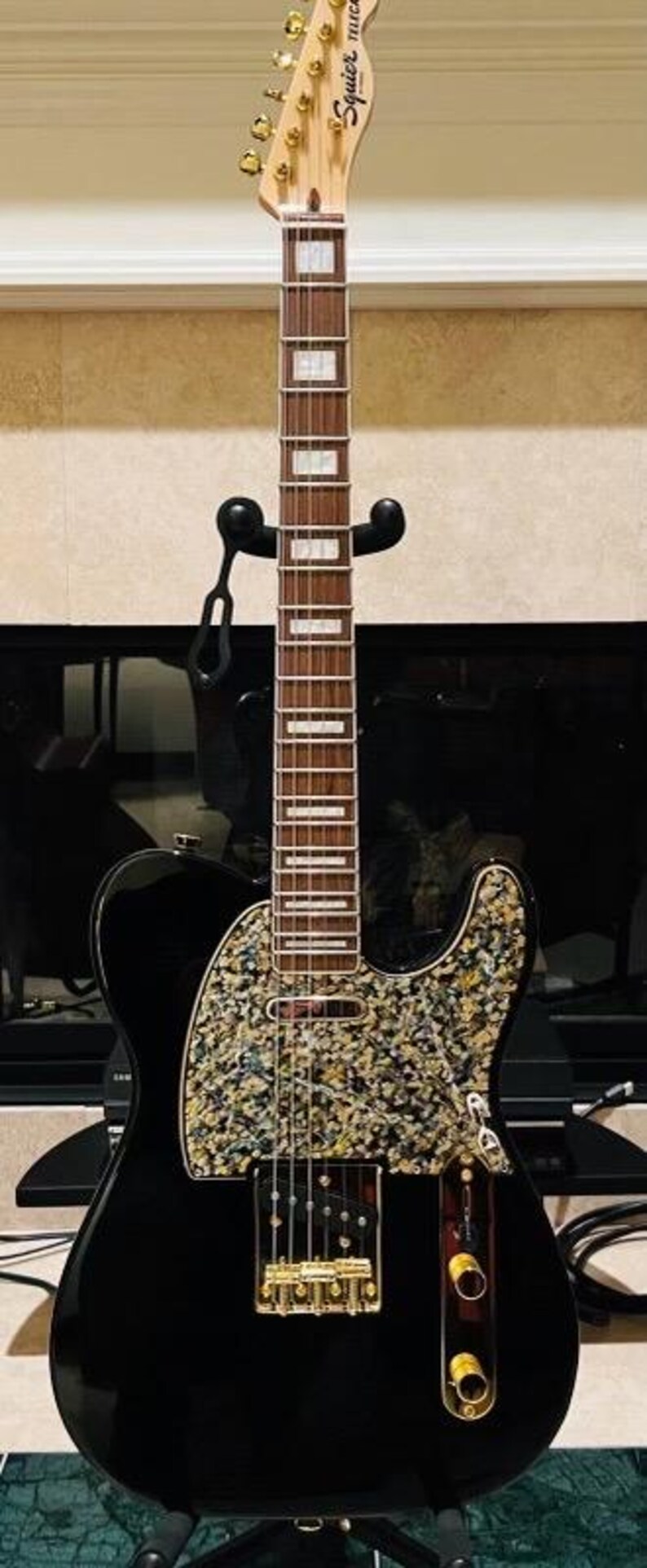 Hand Painted Metallics and Black Cosmos Custom Pick Guard for Fender ...