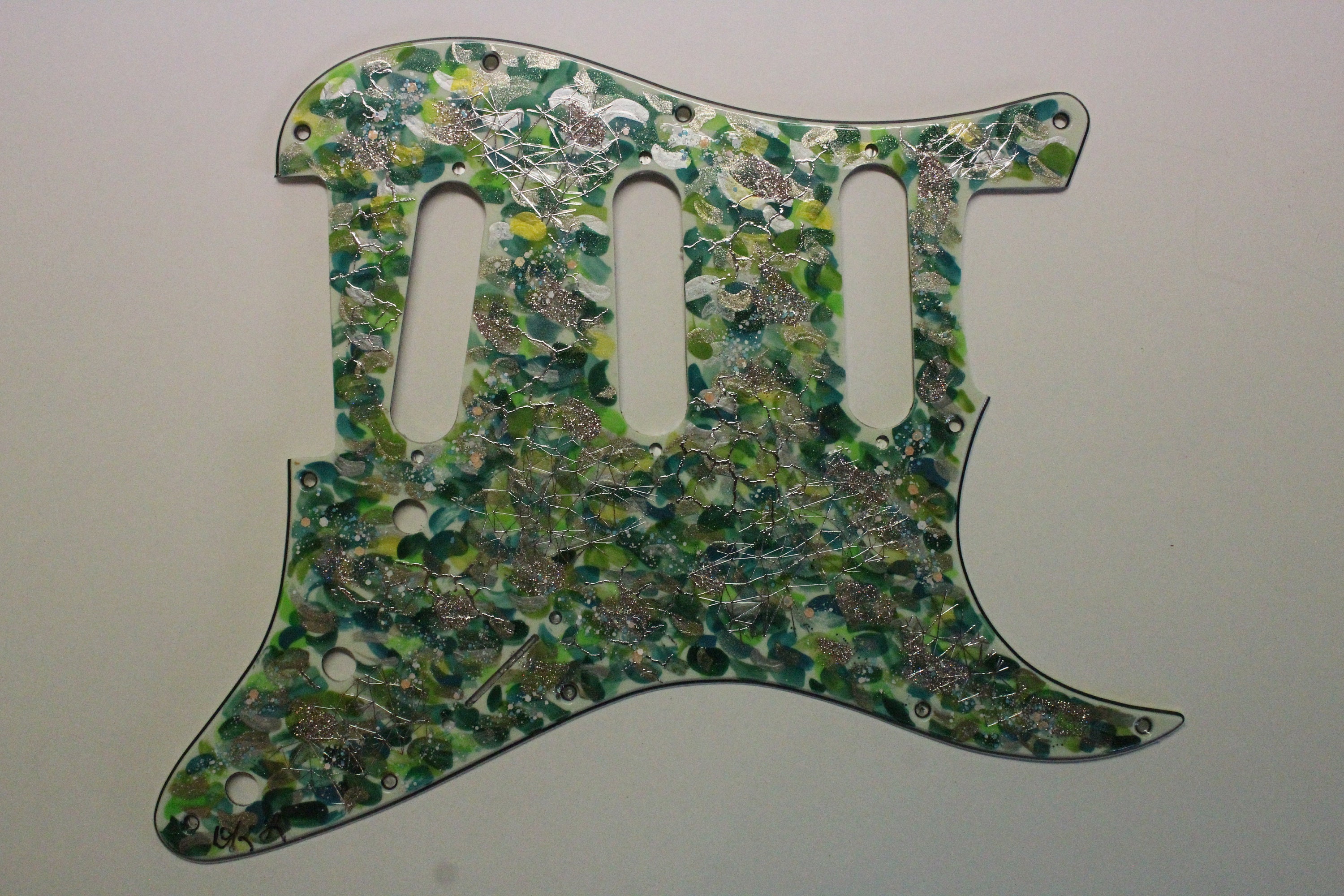 Fender Stratocaster Greens & Silvers One of a Kind Hand Painted Strat ...
