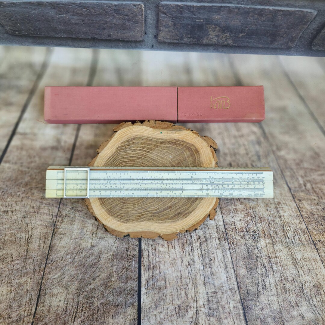 Vintage Soviet Slide Rule With Case, USSR Engineer Ruler, Logarithmic ...