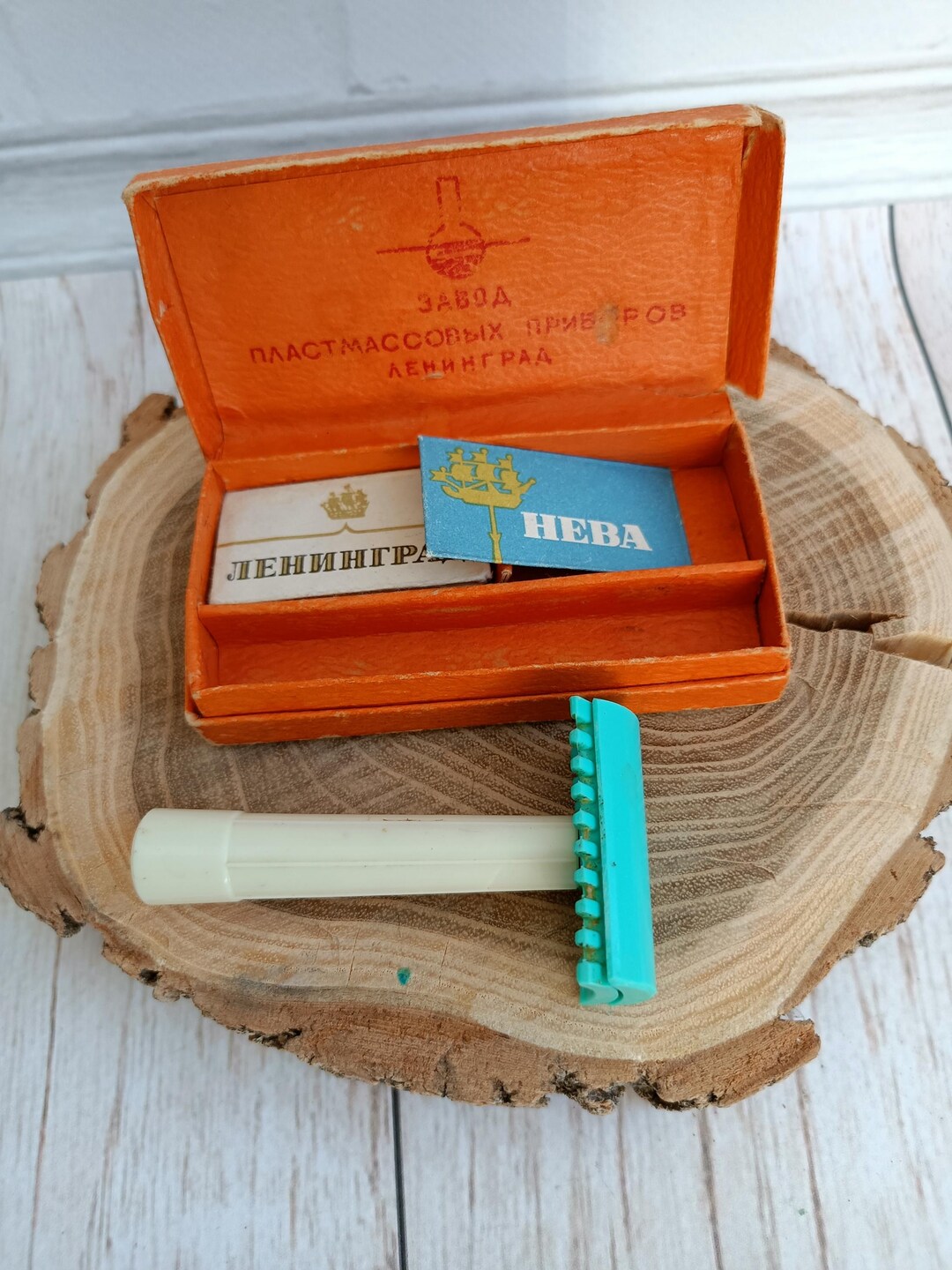 Soviet Vintage Razor 1970s, USSR Shaver Set, Travel Safety Razor ...