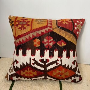 Big Size Vintage Turkish Kilim Cushion Cover / Soft Pastel Colour/ Sofa ...