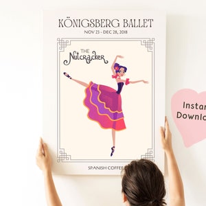 Nutcracker Spanish Coffee Poster | Holiday Nutcracker Gifts | Dance ...