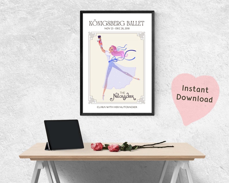 Nutcracker Clara Poster | Holiday Nutcracker Gifts | Dance Holiday ...