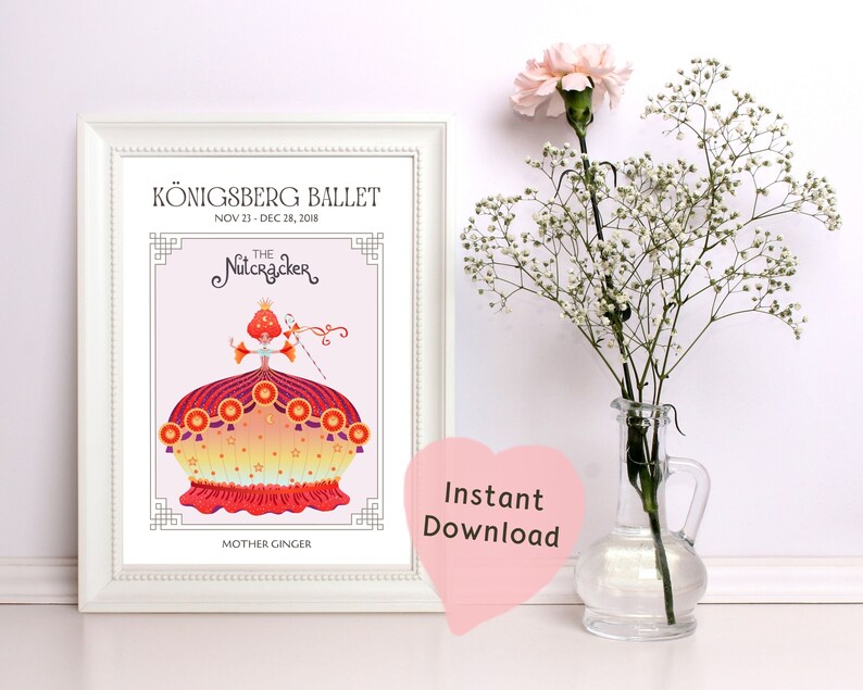 Nutcracker Mother Ginger Poster | Holiday Nutcracker Gift | Dance ...