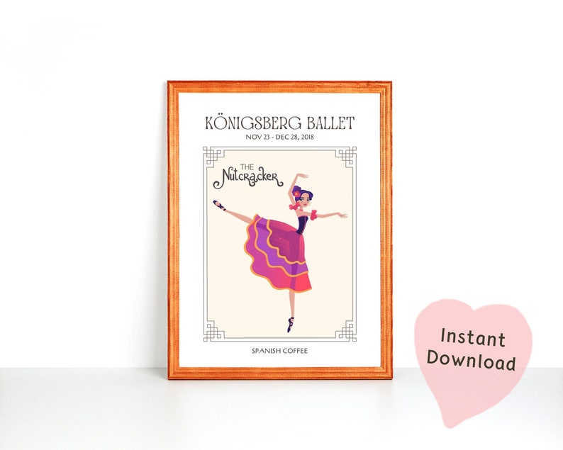 Nutcracker Spanish Coffee Poster | Holiday Nutcracker Gifts | Dance ...