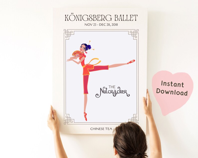 Nutcracker Chinese Tea Poster | Holiday Nutcracker Gifts | Dance ...
