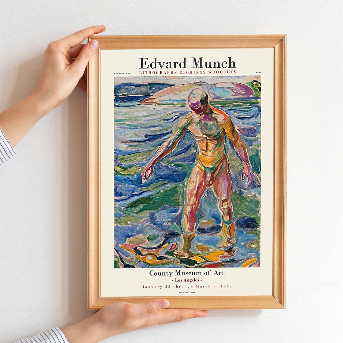Edvard Munch Bathing man Munch exhibition poster Munch | Etsy