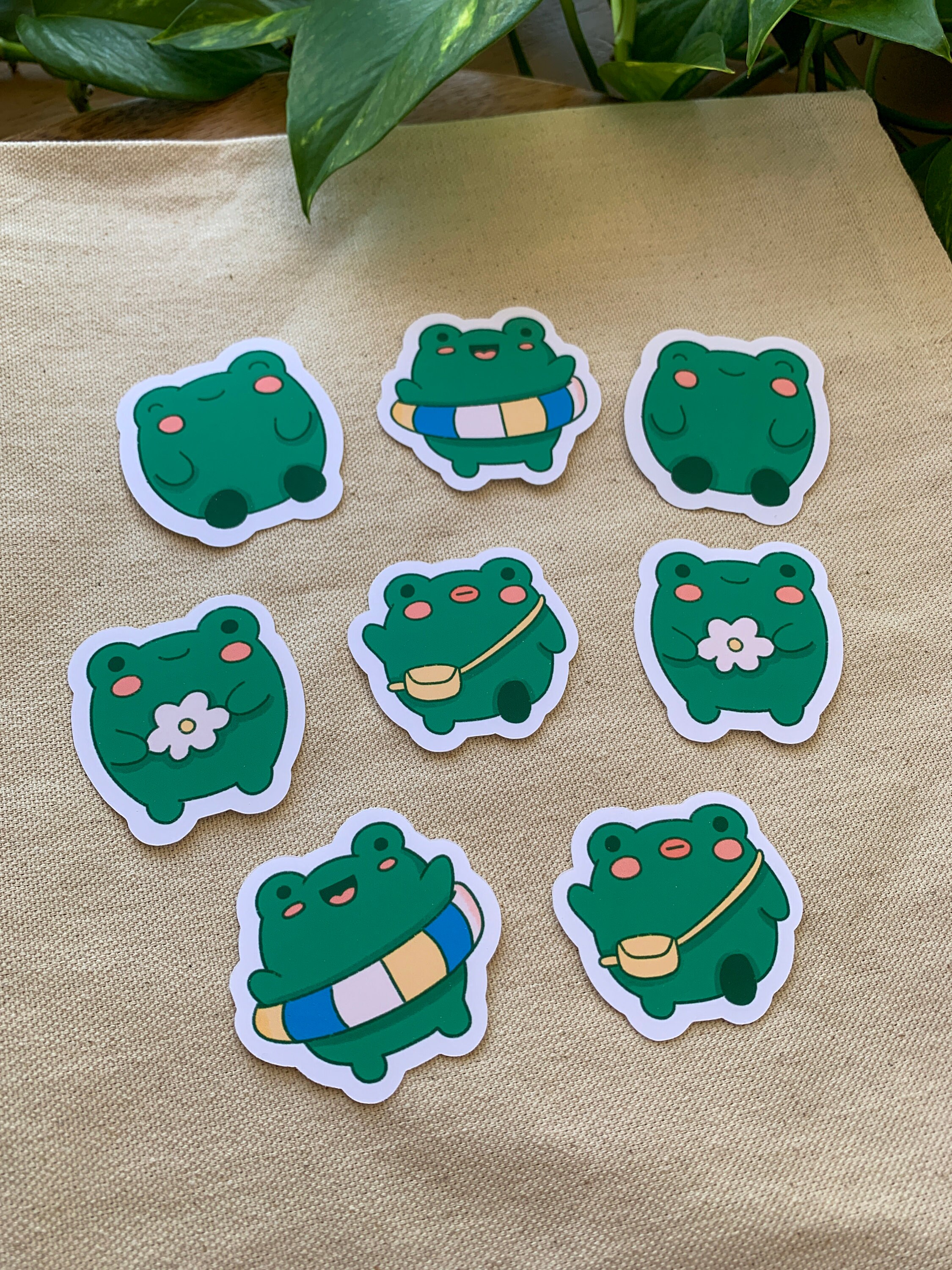 Cute Frogs Sticker Pack 4pc Matte Weatherproof Die Cut - Etsy