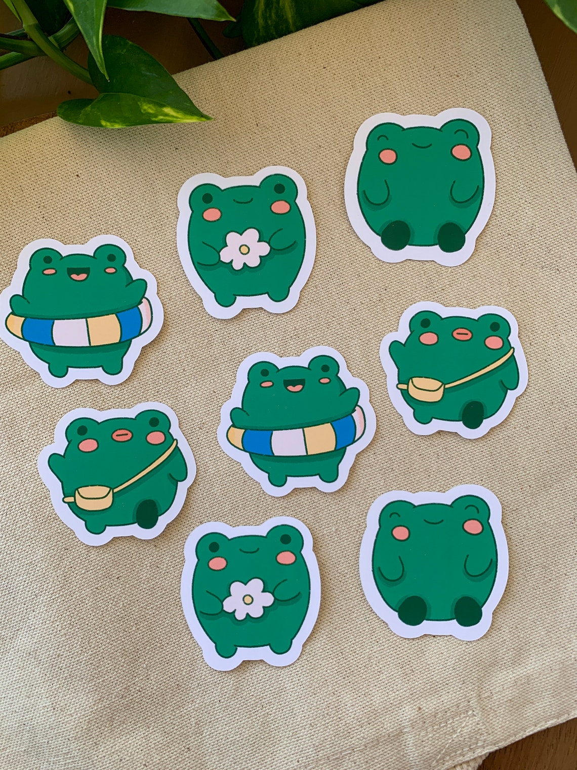Cute Frogs Sticker Pack 4pc Matte Weatherproof Die Cut - Etsy