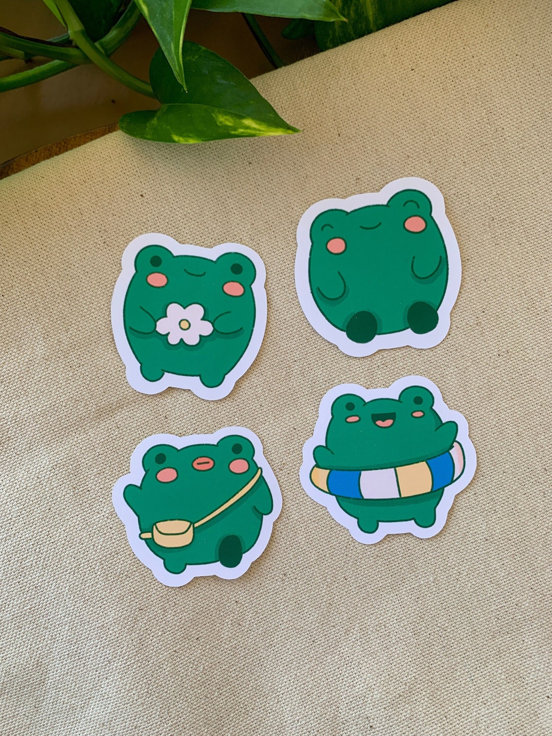 Cute Frogs Sticker Pack 4pc Matte Weatherproof Die Cut - Etsy