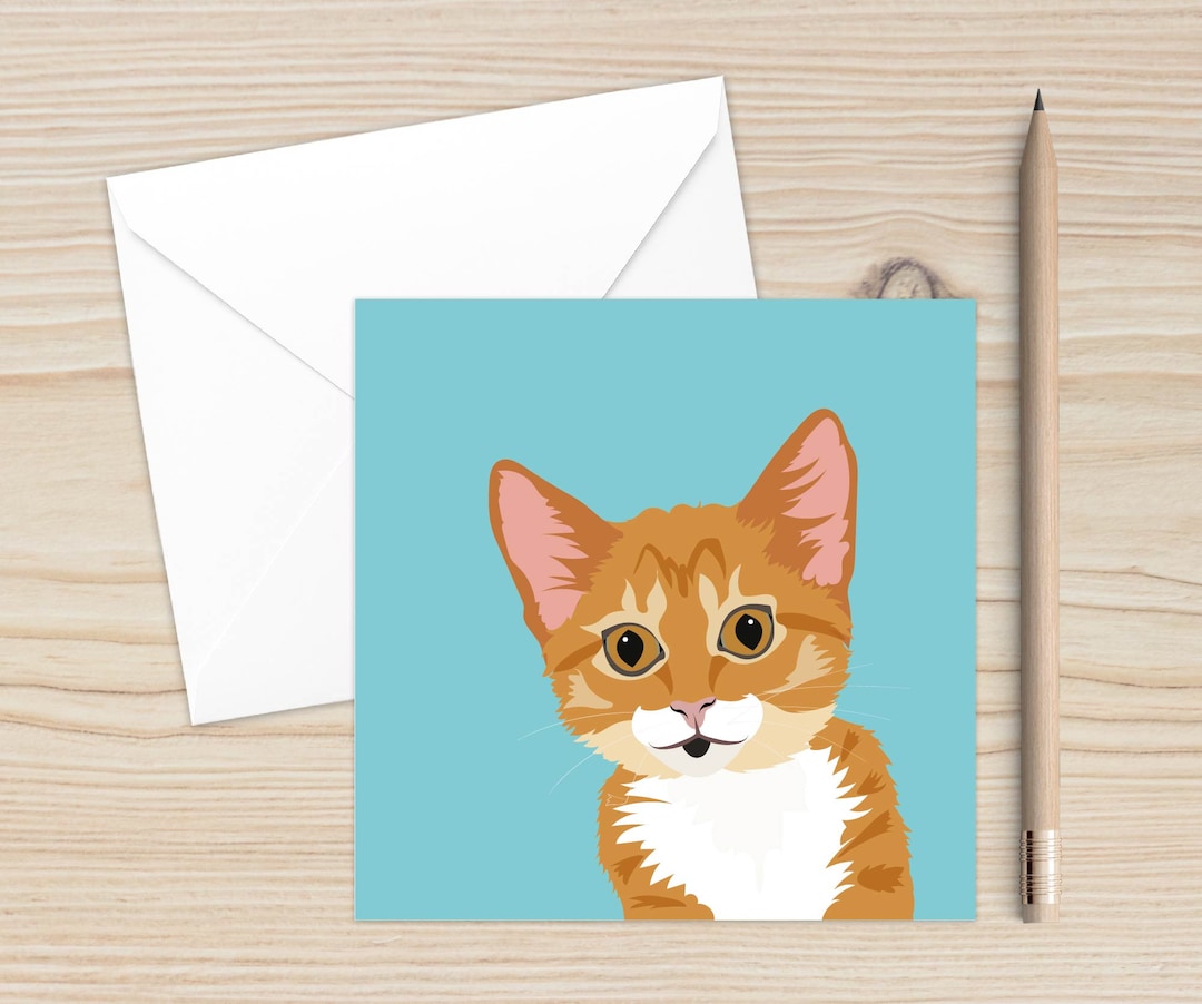 Blank Inside, Birthday Card, Cat Lover, Dog Design, Pet Portrait ...