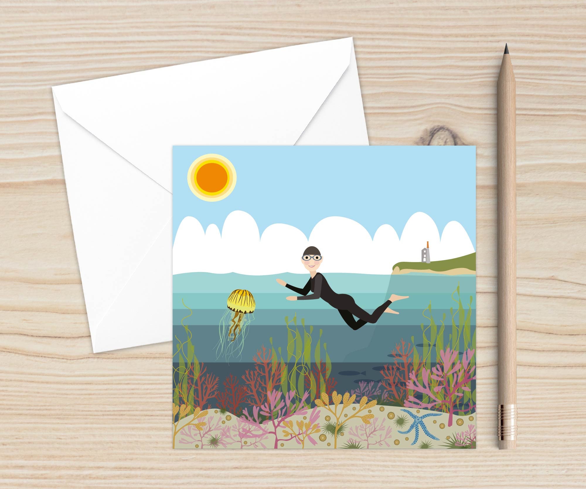 Coastal Art Seaside Cards Seaside Art Blank Cards Happy - Etsy