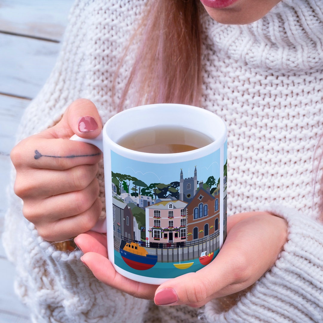 Coastal Art, Fowey, Harbour, Cornwall, Cornish Gifts, Mug, Coaster ...