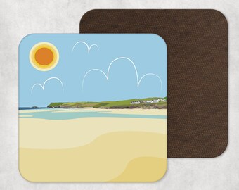 Illustrated Art, Artwork, Coaster, Coastal Print, Redruth, Cornwall ...
