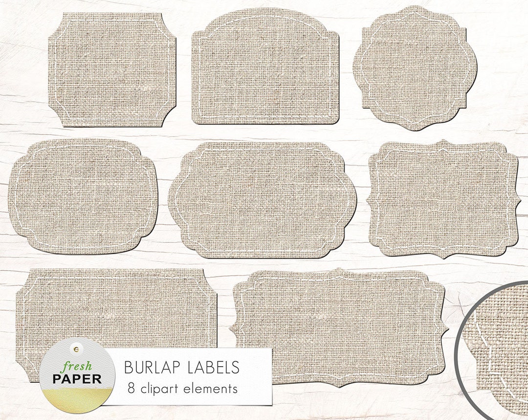 Rustic Labels Clipart, Rustic Digital Labels, Wedding Labels, Burlap ...