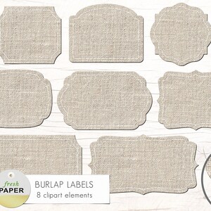 Rustic Labels Clipart, Rustic Digital Labels, Wedding Labels, Burlap Labels, Digital Linen ...