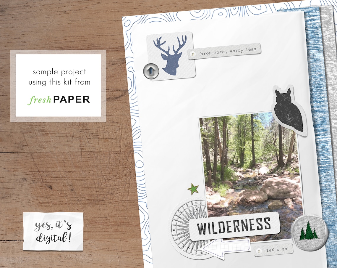 Nature Digital Scrapbooking Kit, Nature Clipart, Nature Digital Paper ...
