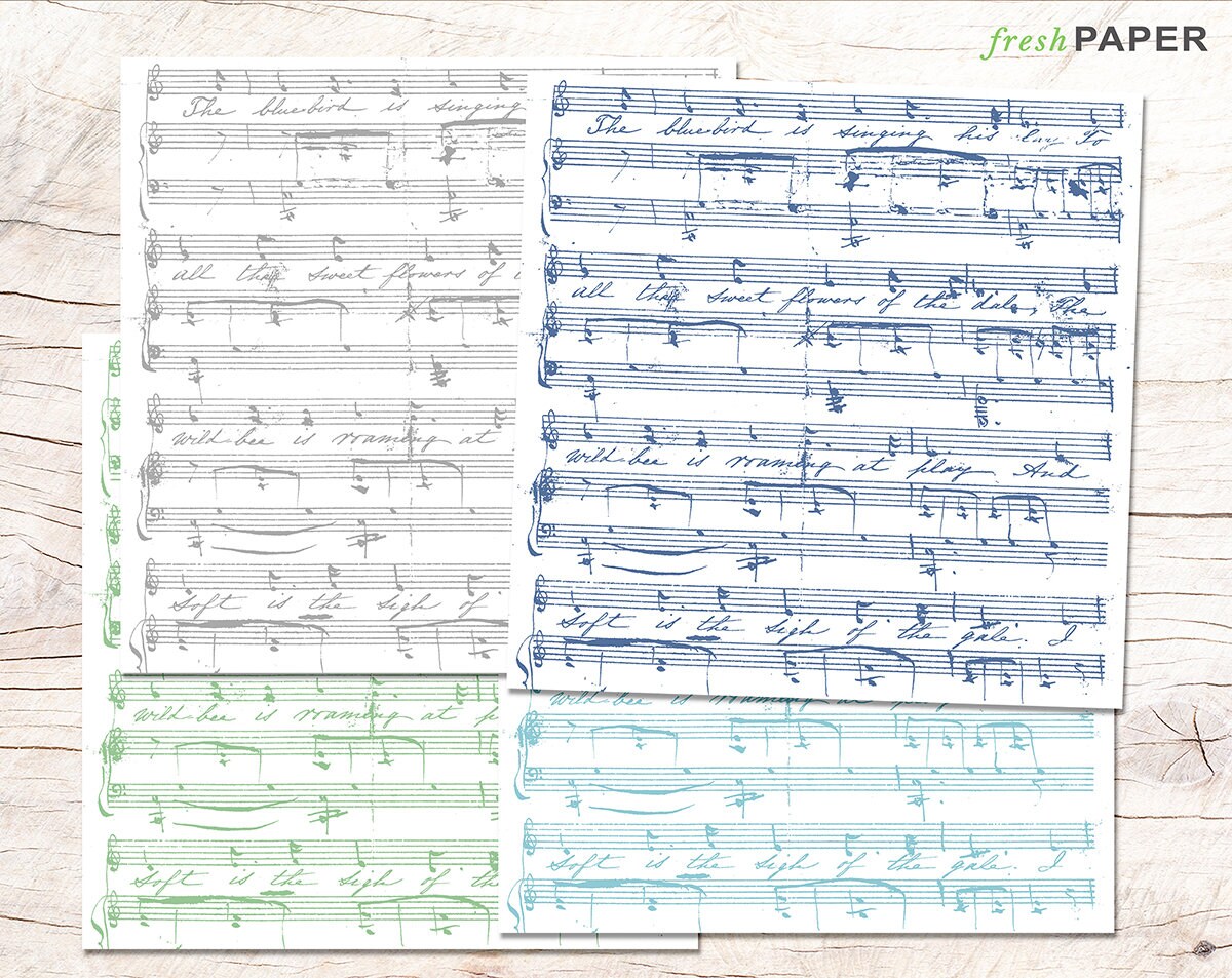 Sheet Music Digital Paper, Music Digital Paper, Music Notes Digital ...