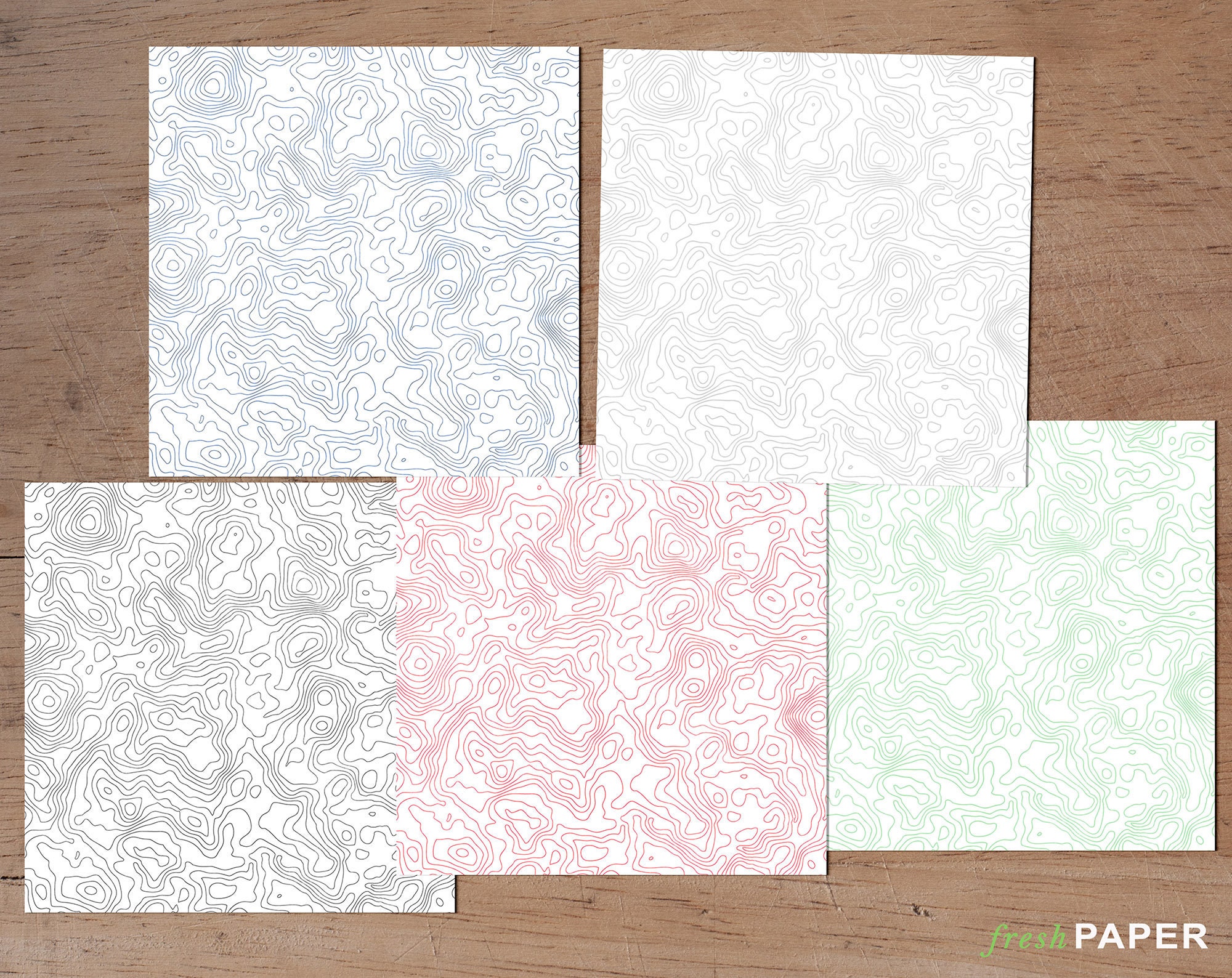 Topographic Map Digital Paper, Topo Digital Paper, Map Digital Paper ...