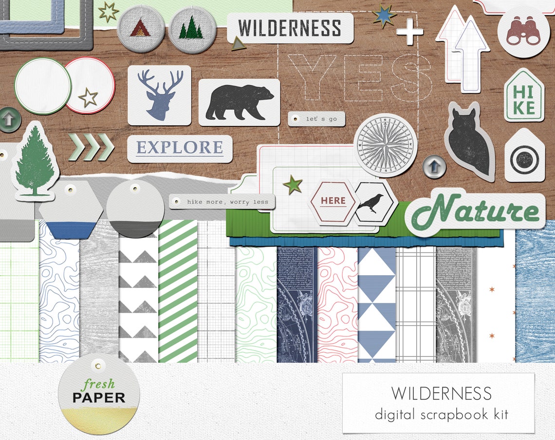Nature Digital Scrapbooking Kit Nature Clipart Nature - Etsy