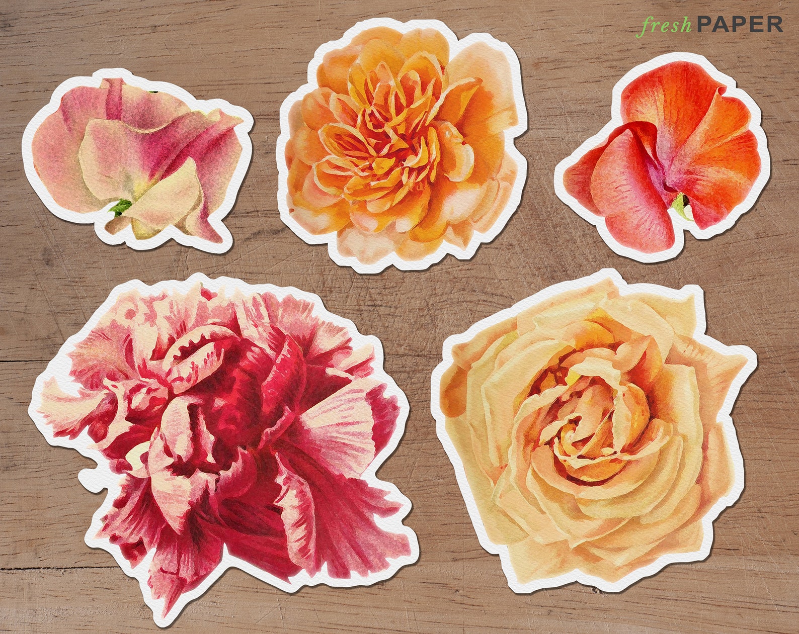 Flower Clipart, Flower Digital Stickers, Floral Clipart, Digital ...