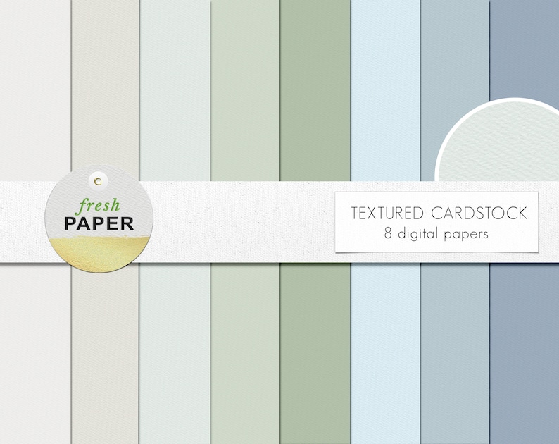 Digital Cardstock Natural Colors, Digital Paper, Blue Cardstock, Green ...