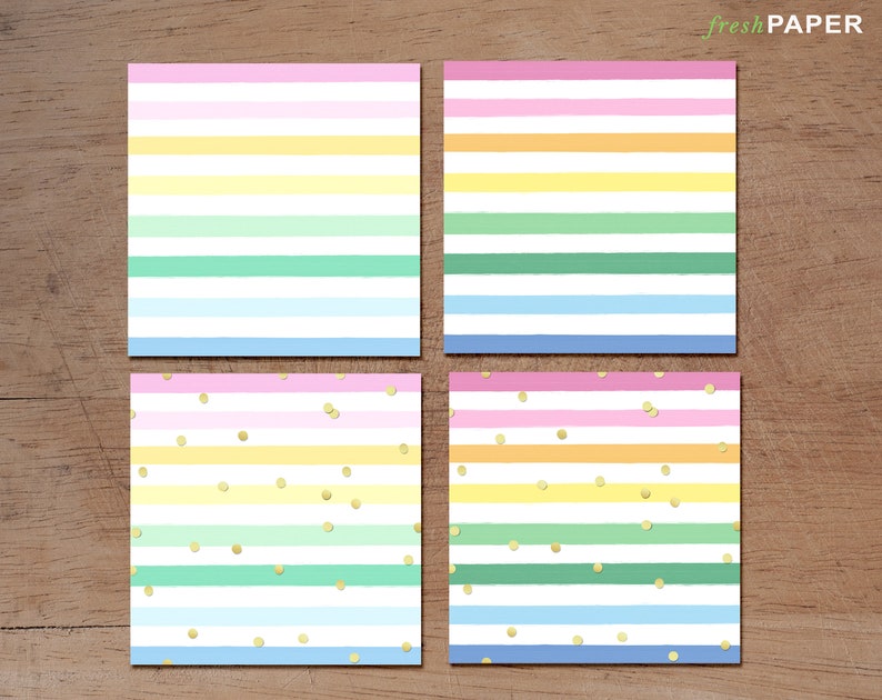Rainbow Striped Digital Paper, Rainbow Digital Paper, Rainbow Digital ...