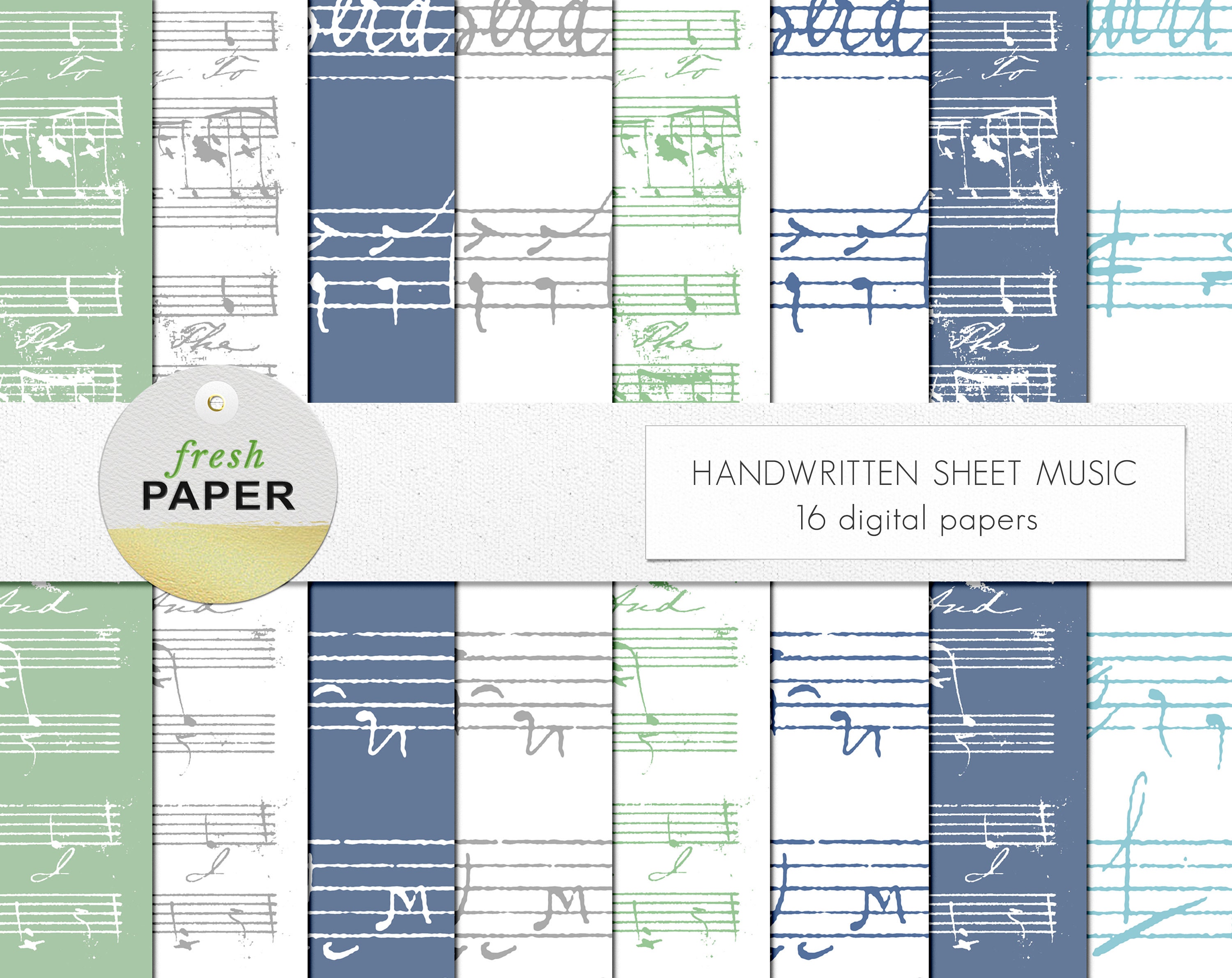 Sheet Music Digital Paper, Music Digital Paper, Music Notes Digital ...