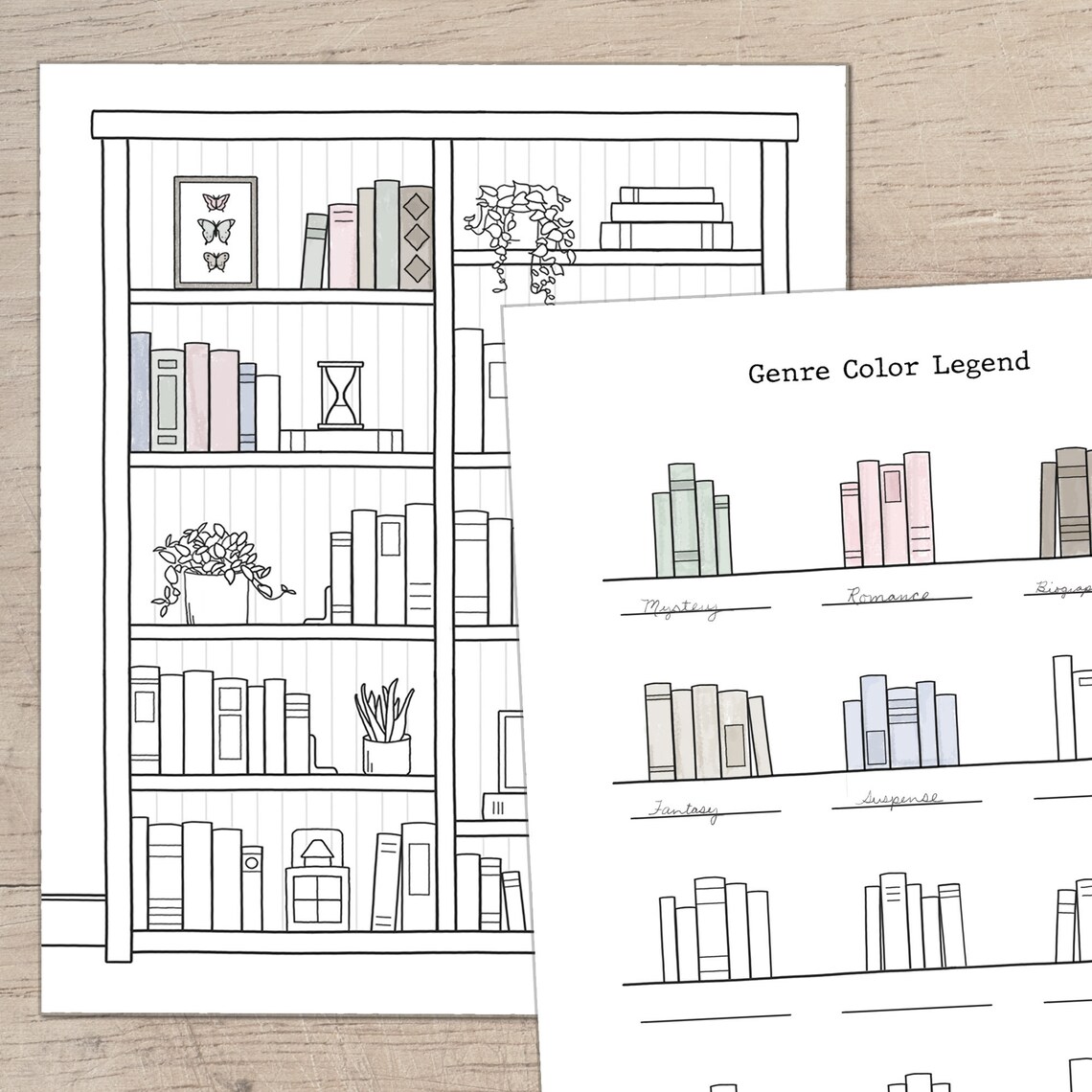 Bookshelf Reading Tracker Printable, 50 Book Tracker, Bookshelf Reading ...