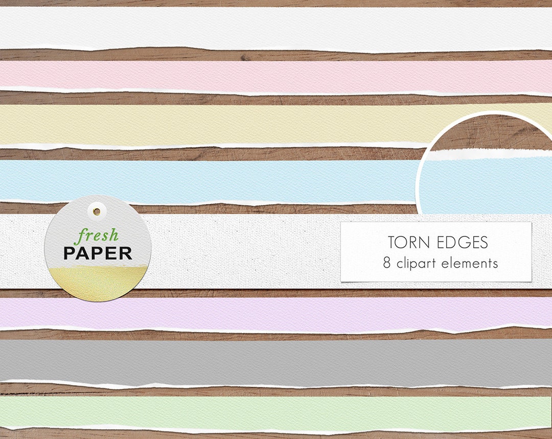 Torn Edge Clipart, Torn Edges Clipart, Torn Paper Clipart, Digital Torn ...