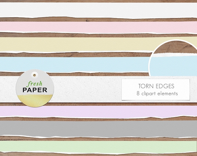 Digital Torn Edge, Torn Paper Border SVG, Ripped Paper Clip Art, Torn ...
