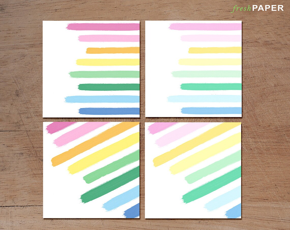 Rainbow Striped Digital Paper Rainbow Digital Paper Rainbow - Etsy