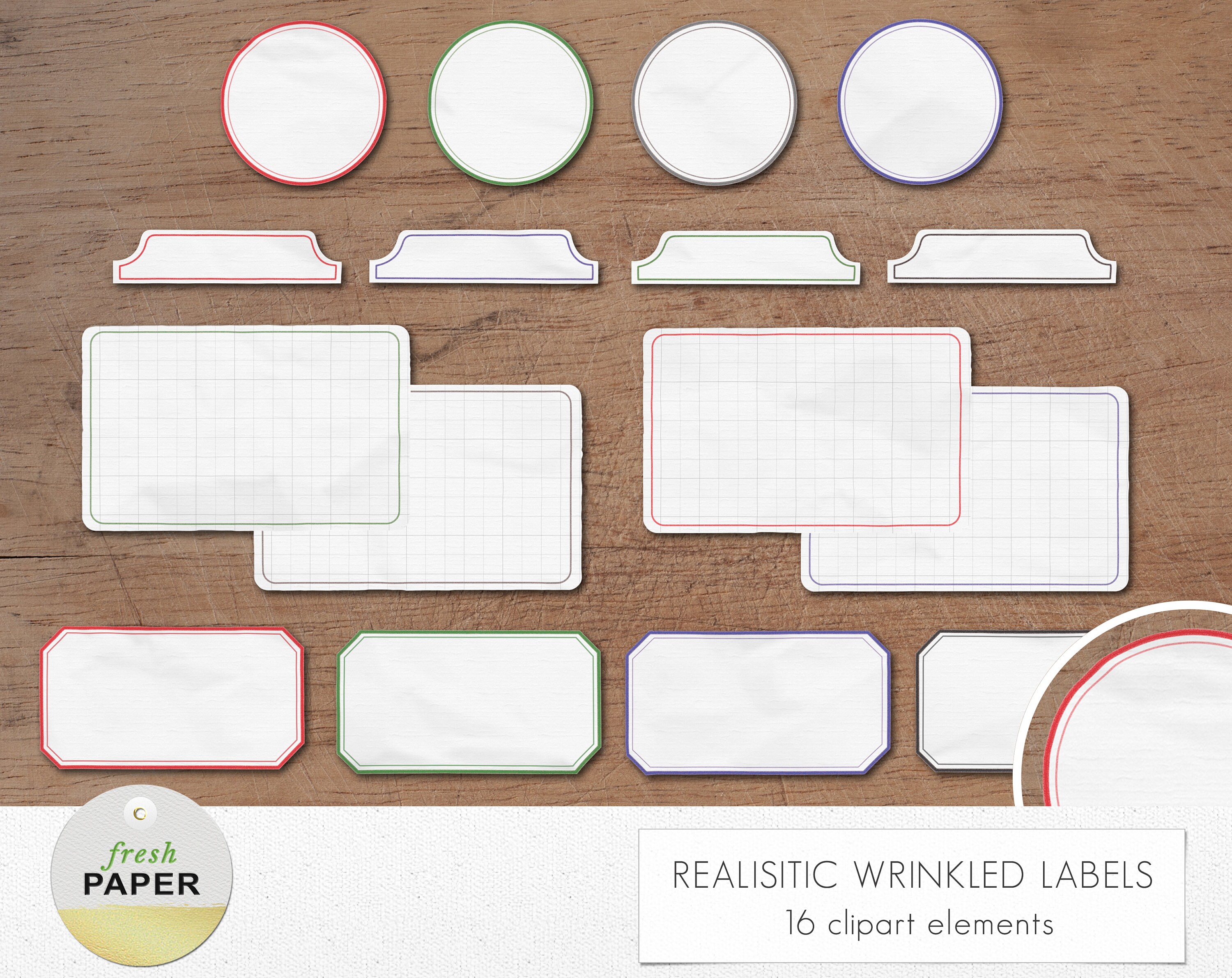 Digital Labels, Digital Tabs, Printable Labels, Clipart Labels, Folder ...