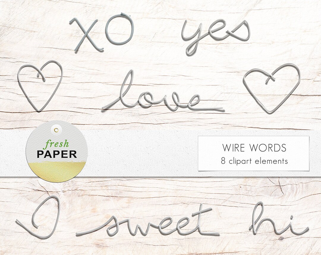 Clipart Words, Metal Words, Digital Words, Digital Metal Words, Digital ...