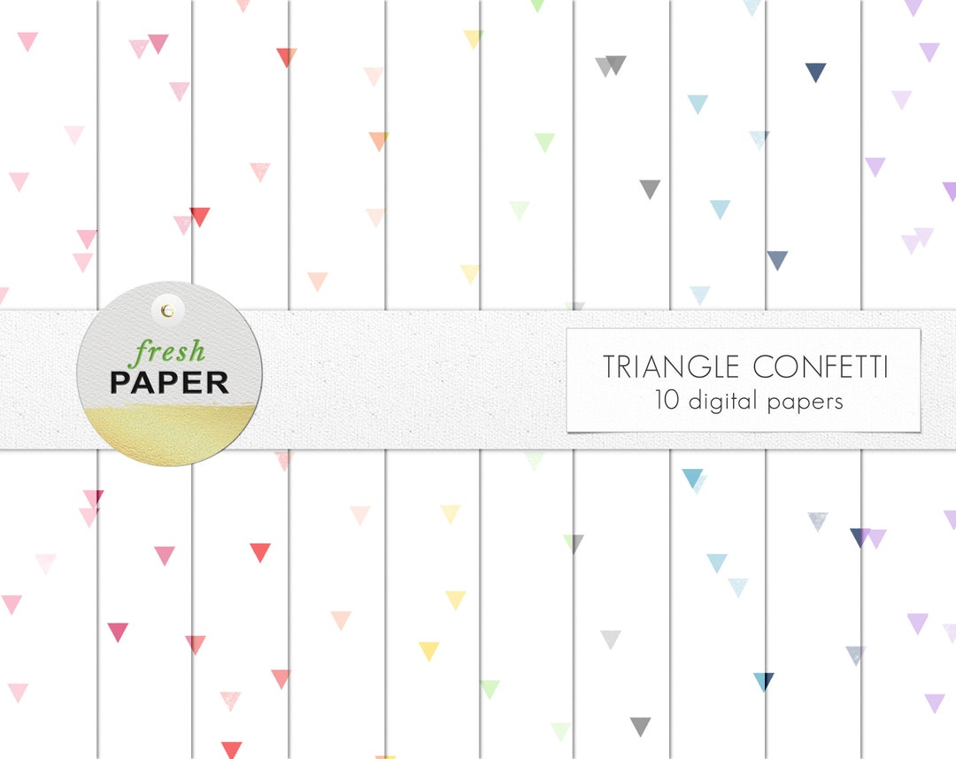 Triangle Confetti Digital Paper, Confetti Digital Paper, Triangle ...