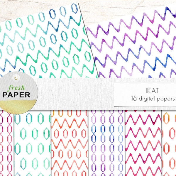 Ikat Digital Paper - Etsy