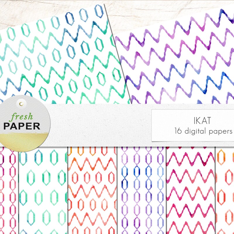 Ikat Digital Paper - Etsy