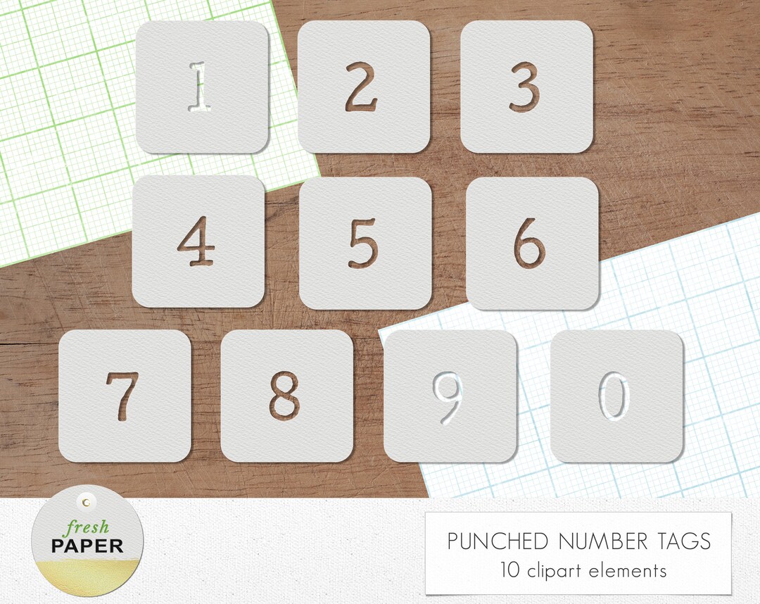 Numbered Tags, Number Labels, Number Squares, Digital Tags, Number Tags ...