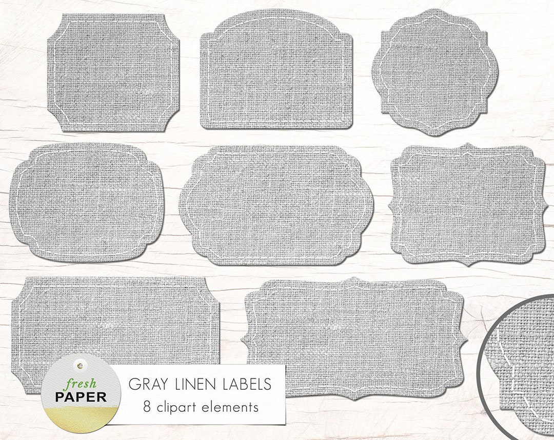 Rustic Labels Clipart, Digital Labels, Digital Linen Frames, Fabric ...