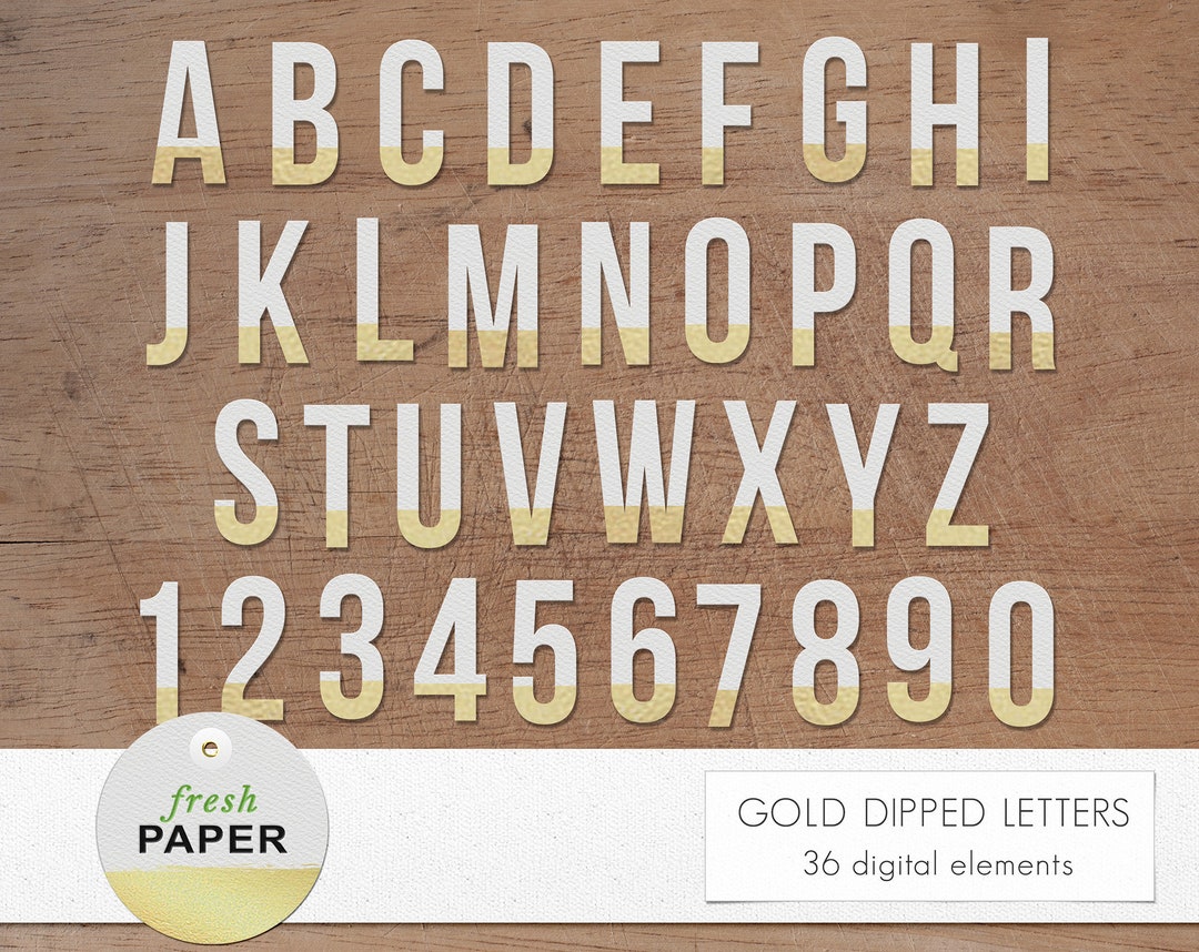 Letter Clipart, Gold Letters, Digital Stickers, Gold Alphabet Clipart ...