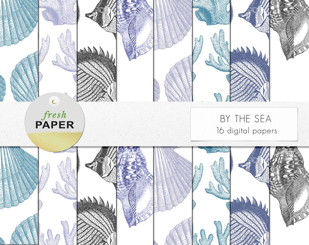 Ocean Digital Paper, Digital Paper, Nautical Digital Paper, Beach ...