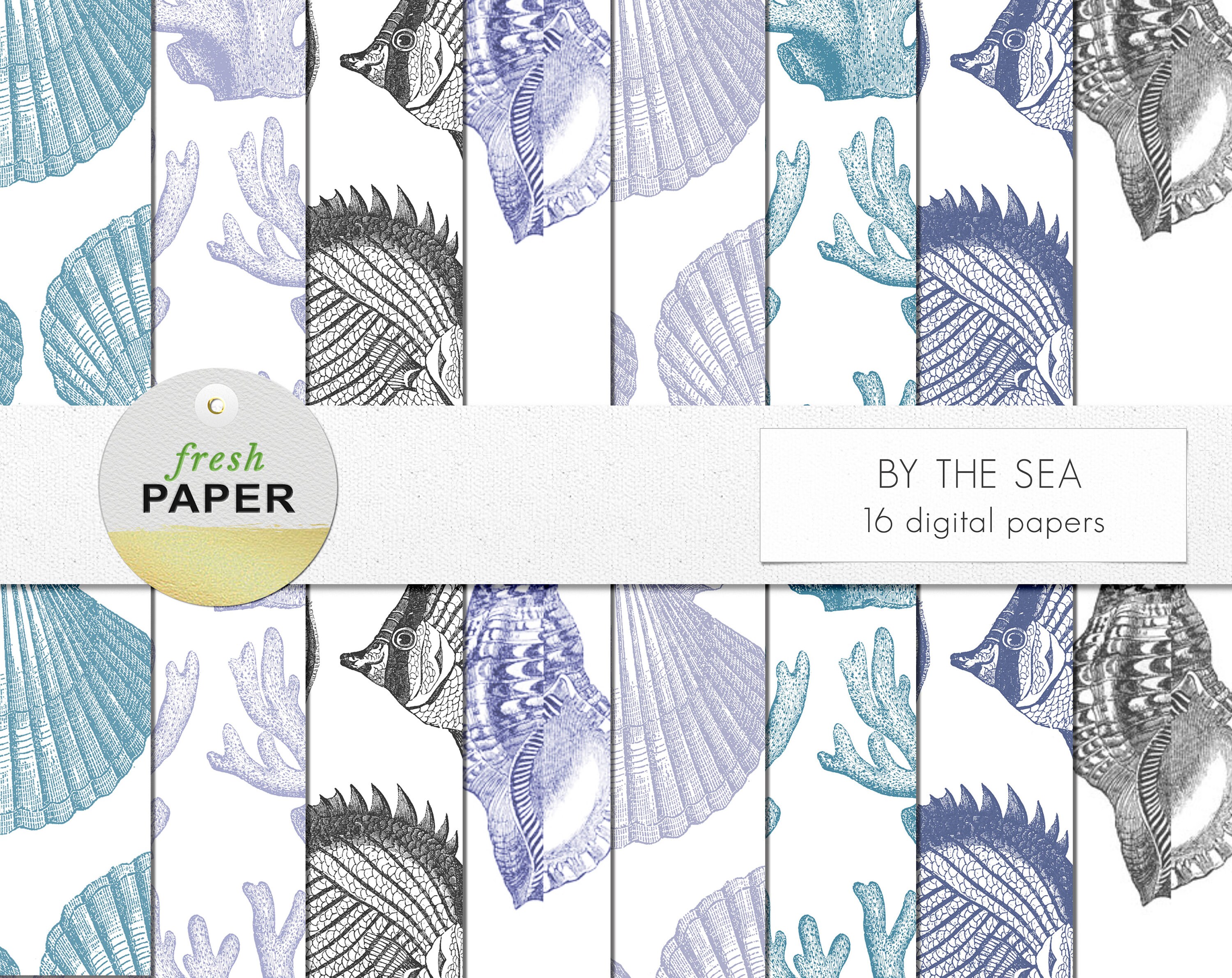 Ocean Digital Paper, Digital Paper, Nautical Digital Paper, Beach ...